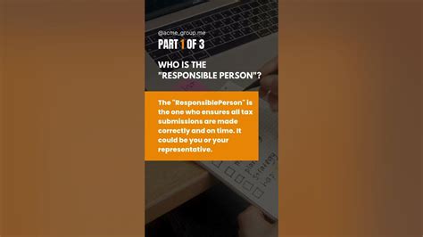 The Responsible Person Article 5 Part 1 Youtube