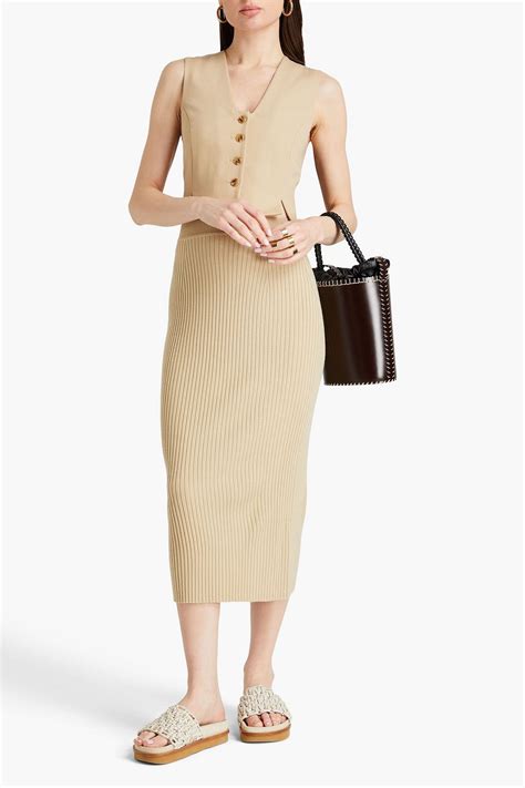 CHLOÉ 리브 울 캐시미어 혼방 미디 펜슬 스커트 최대 세일 THE OUTNET