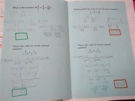 Solving Rational Equations Foldable Math Love