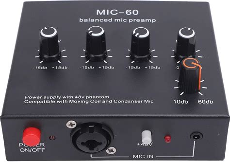 Microphone Preamp Gain Mic Booster 48v Xlr Balanced