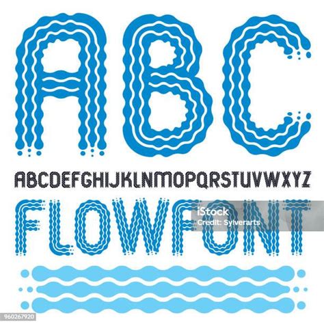 트렌디한 팝 벡터 자본 영어 알파벳 편지 고립 된 Abc의 집합입니다 대담한 복고풍 70 둥근 글꼴 Typescript 포스터 디자인에 사용 하기 위해 흐름 물결선을 사용