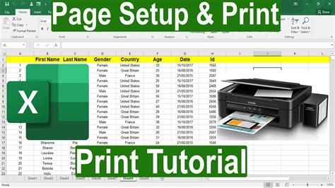 Excel Print Page Setup Printing Tips For Excel How To Print In Excel Print Tutorial Youtube