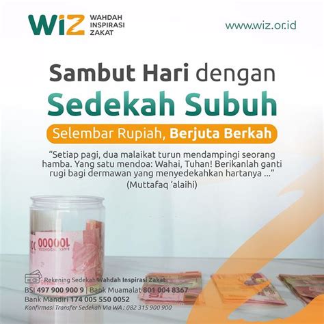 Sambut Hari Dengan Sedekah Subuh WAHDAH INSPIRASI ZAKAT