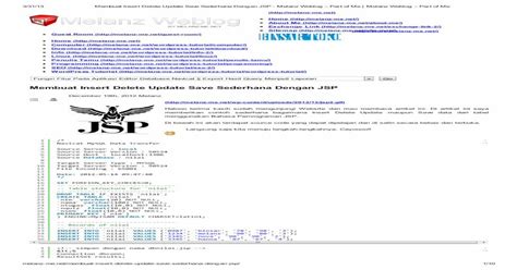Membuat Insert Delete Update Save Sederhana Dengan JSP Pdf PDF Document