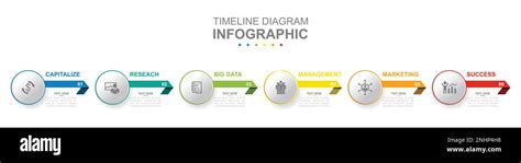 Infographic Business Template 6 Steps Modern Timeline Diagram Calendar With Arrows Concept