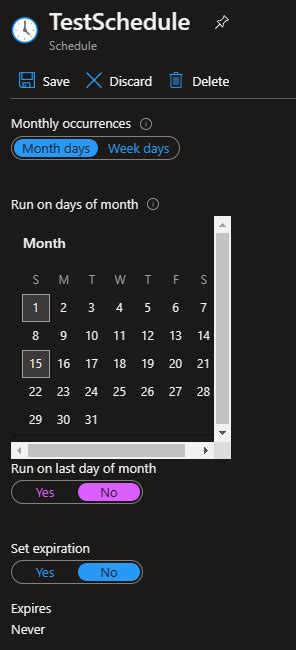 New Azautomationschedule Daysofmonth Lastday · Issue 21163 · Azure