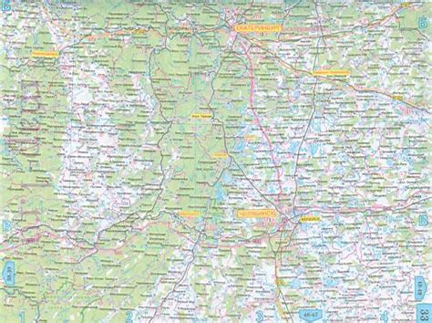 Карта Свердловской области автомобильная Подробная карта дорог Свердловская область масштаб