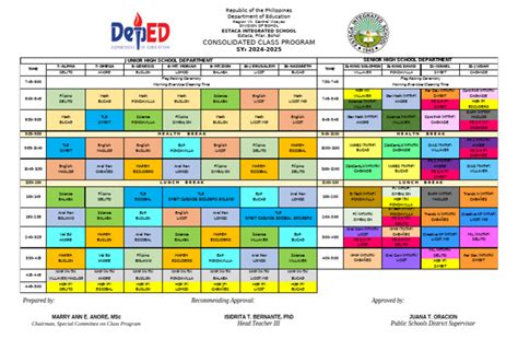 Updated Consolidated Class Program Pdf