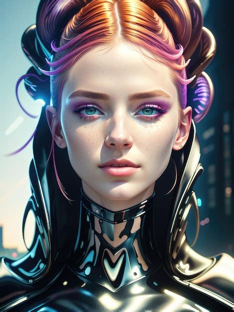 Premium Ai Image Fantastic Portrait Of A Girl With Multicolored Hair