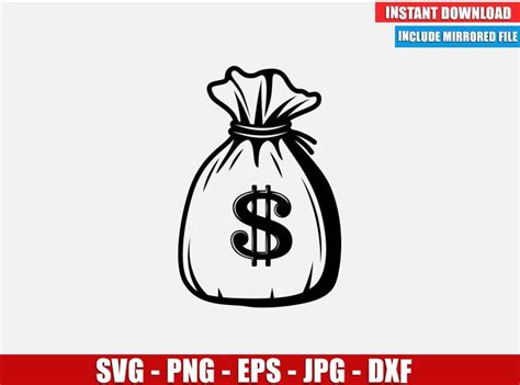 Money Bag SVG Free Cut File For Cricut Silhouette Freebie Dollars Symbol