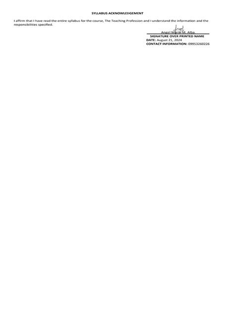 Pdf Syllabus Acknowledgement Sir Mario Pdf Pdf