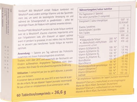 Femibion 800 Metafolin Tabletten 60 Stück in der Adler Apotheke