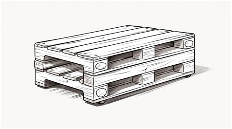 Premium Ai Image Pallets Side View Simplistic Drawing Thick Lines