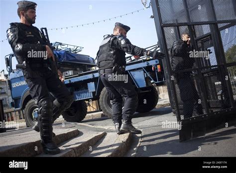 French National Gendarmerie Officer Seen In Bayonee France On 25