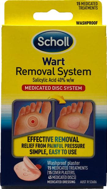Scholl Wart Removal Medicated Disc System Washproof Plasters 15 Trea