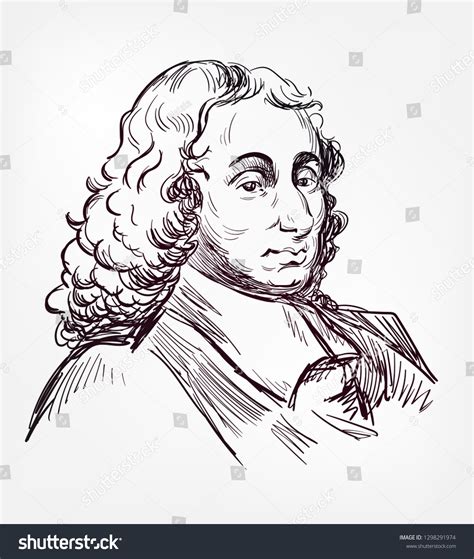 Blaise Pascal Vector Sketch Illustration Portrait Stock Vector Royalty