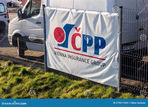 Banner Of Cpp Ceska Podnikatelska Pojistovna Insurance Company At Car Service Garage To Handle