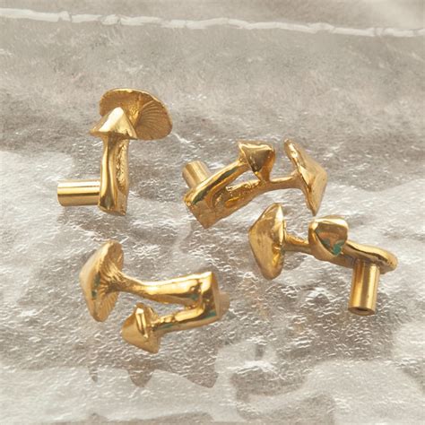 Mushroom Brass Knobs And Pullsplant Mushroom Drawer Etsy