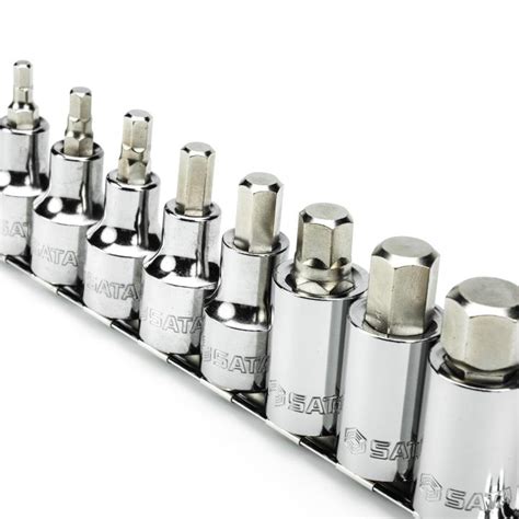 9 Pc 12 Drive Hex Bit Socket Set Sata