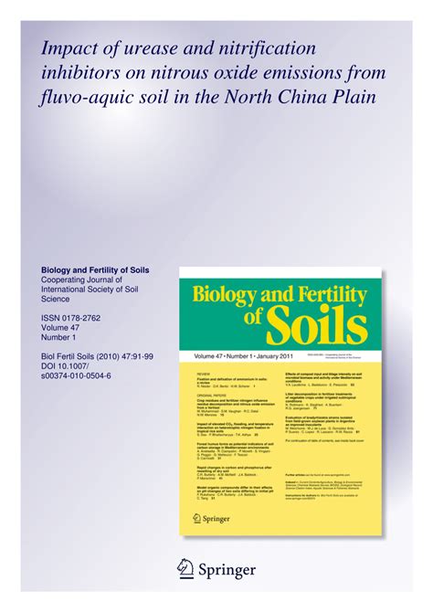 Pdf Impact Of Urease And Nitrification Inhibitors On Nitrous Oxide