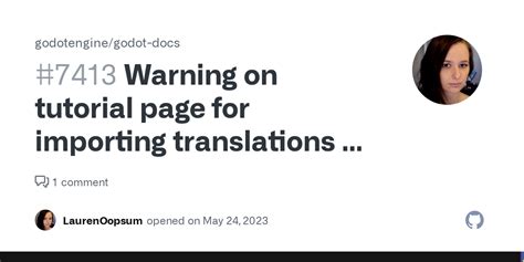 Warning On Tutorial Page For Importing Translations Is Out Of Date