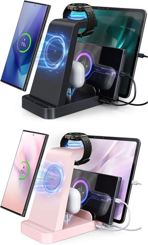 Amazon Com Wireless Charger For Samsung Black Pink Cell Phones Accessories