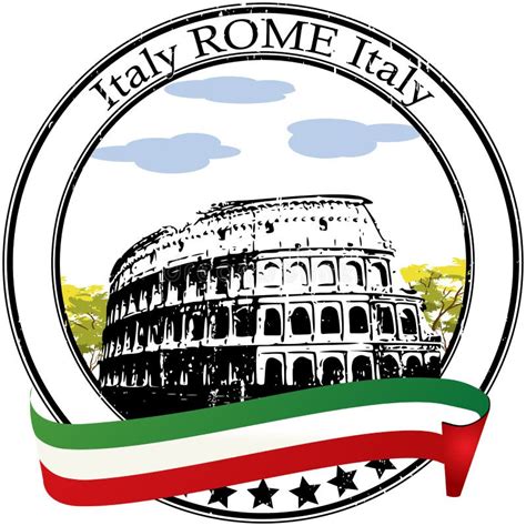 Rome Stamp Stock Vector Illustration Of Flag Background 17203860
