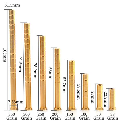 Brass Arrow Inserts For 244 Arrows 38 350 Grain 12 Pack Chn Archery