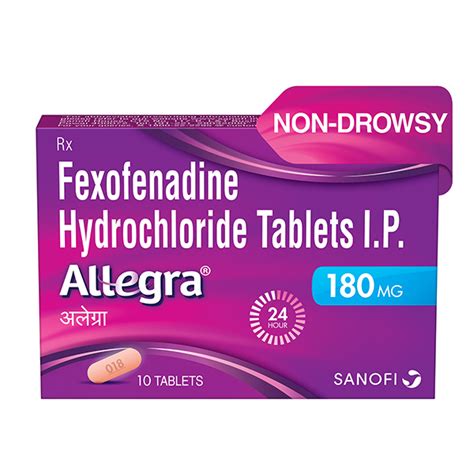 Buy Allegra 180mg Tablet Uses Side Effects Fexofenadine 180mg
