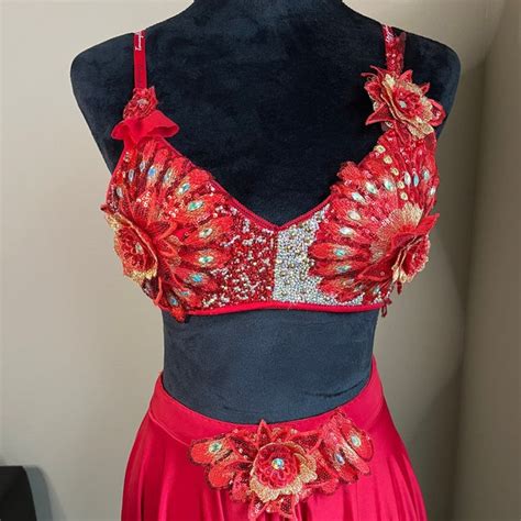 Red Custom Lyrical Dance Costume Etsy