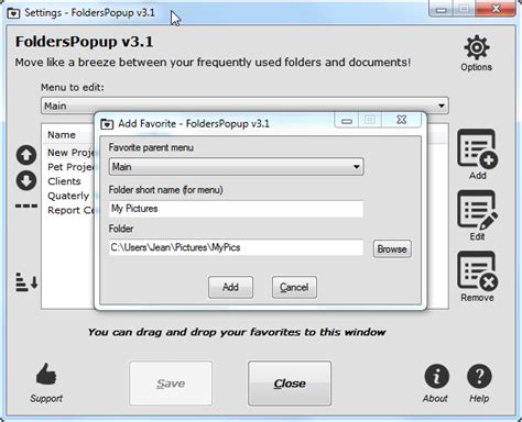 My Coding Projects Folders Popup V3 Is Out With Favorite Documents And Links Menu Icons And