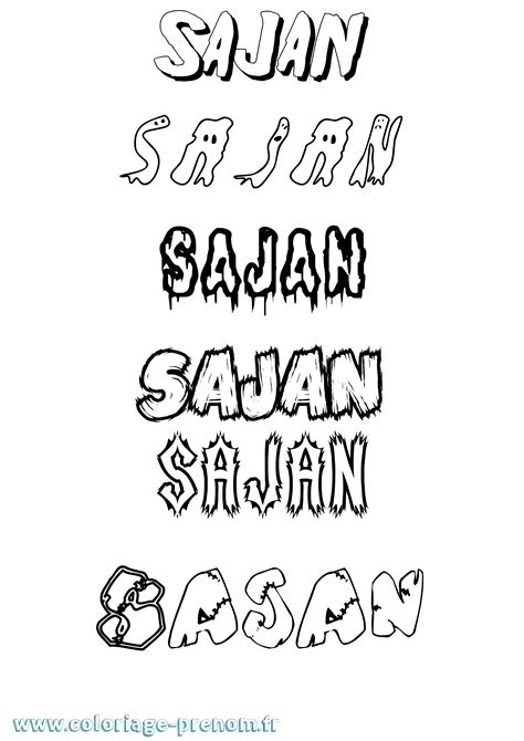 Coloriage Du Prénom Sajan à Imprimer Ou Télécharger Facilement