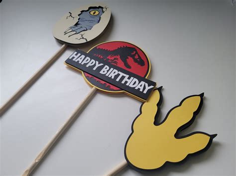 Jurassic World Centerpiece Sticks Set Of 3 Jurassic World Etsy