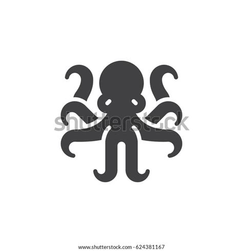 Octopus Mollusk Icon Vector Filled Flat Stock Vector Royalty Free