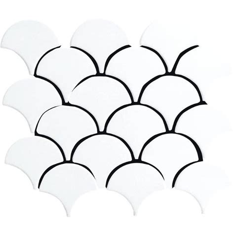Fan White Gloss Mosaic Ballarat Tiles