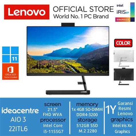 Promo Pc Lenovo Ideacentre Aio Dvid Dwid Desktop Pc Core I G Gb Gb Ssd Fhd Win