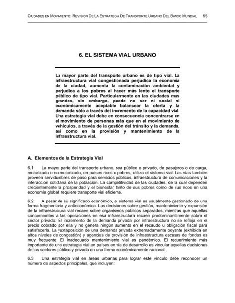 6 El Sistema Vial Urbano
