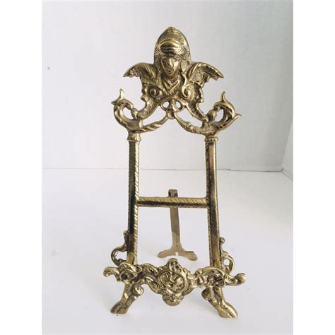 Vintage Victorian Brass Table Easel 115 X 55 Angel Motif Etsy