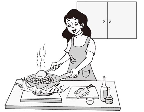 妈妈和孩子一起做饭的简笔画（共14张） 简笔画图片大全