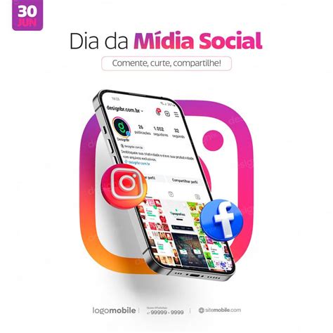 Social Media Dia Da Mídia Social 30 De Junho Psd Editável Social