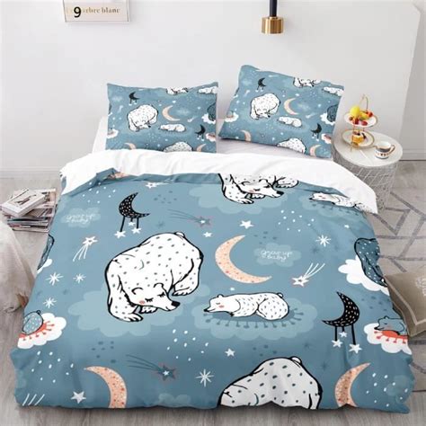 Housse Couette Animaux De Dessin Animé Fibre Ultrafine Parure De Lit