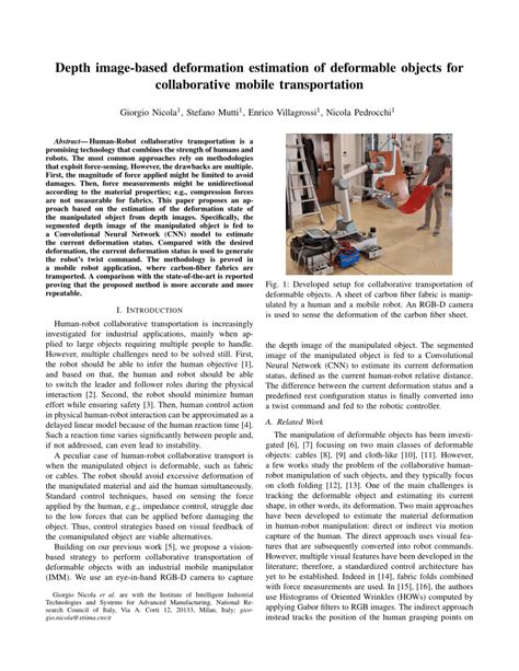 Pdf Depth Image Based Deformation Estimation Of Deformable Objects