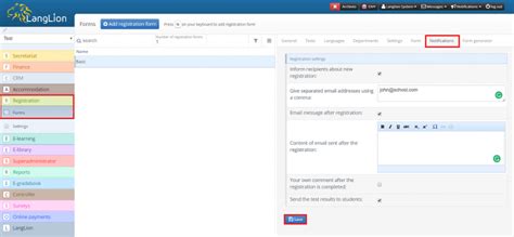 Support LangLion Registration Forms Generator