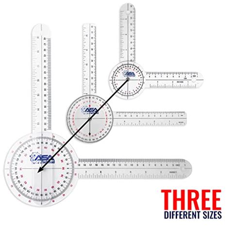 ASA TECHMED 3 Pcs Goniometer Set 12 8 6 Inch Medical Spinal