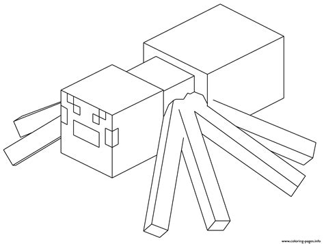 Minecraft Spider Coloring Page Printable