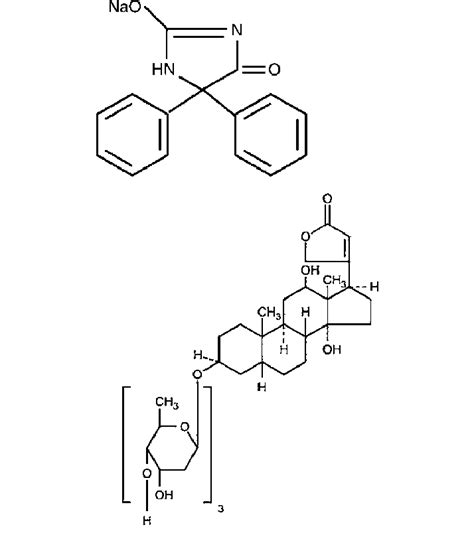 Molecular Structure Of Phenytoin Top And Digoxin Bottom Download