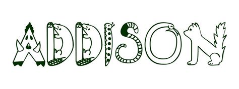 Coloring Page First Name Addison Printable Coloring Pages