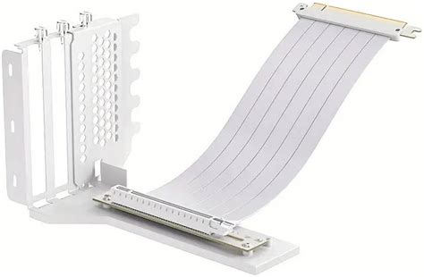 Teucer Vertical Gpu Mounting Bracket Kit Pcie 4 0 X16 Riser Cable 200mm White Pci E4 0