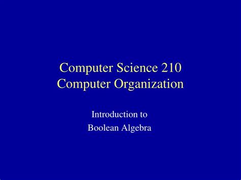 Ppt Computer Science 210 Computer Organization Powerpoint