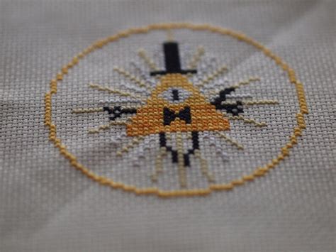 Bill Cipher Cross Stitch Embroidery Patch Gravity Falls Handmade Etsy